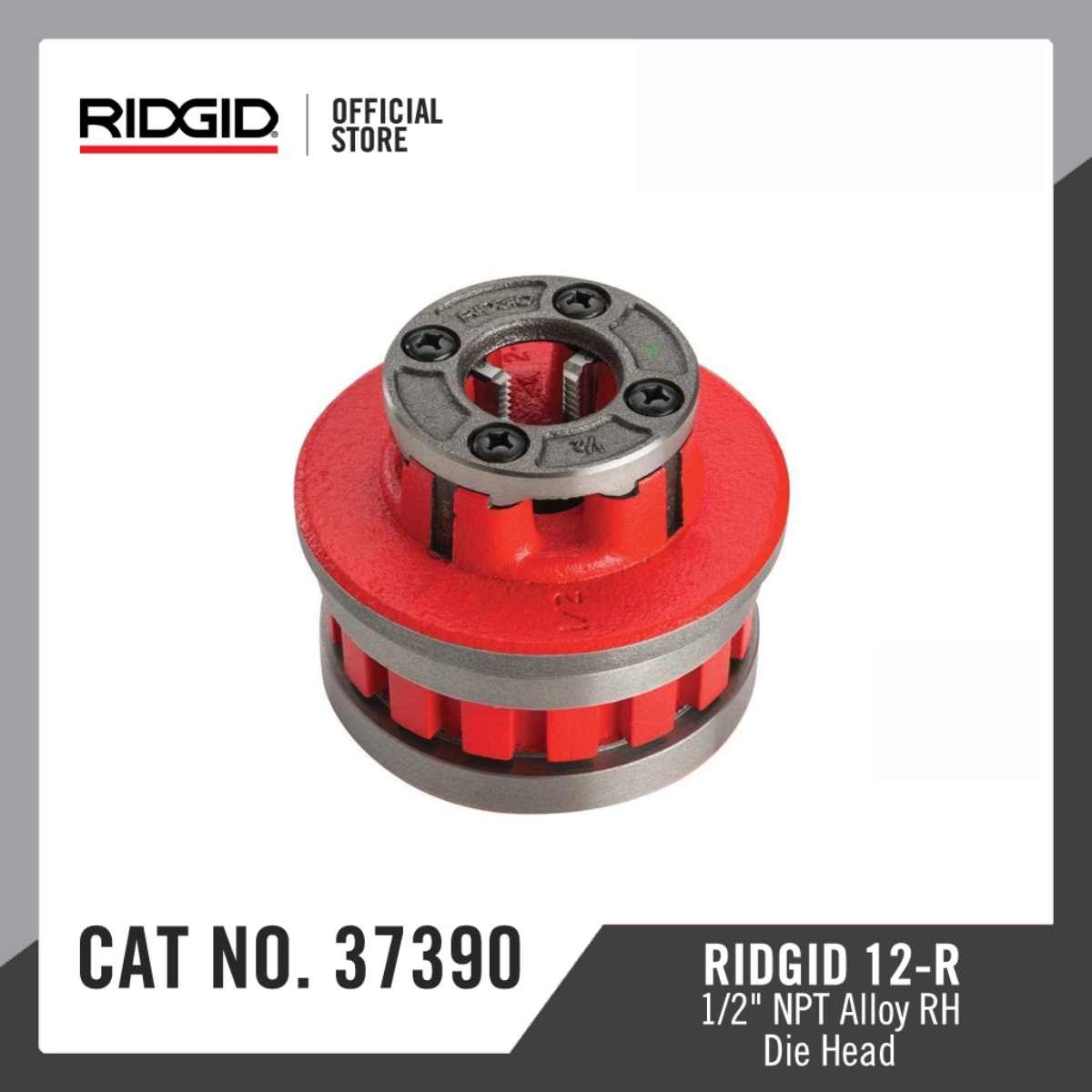 RIDGID 37390 Die Head Complete 1/2 inch NPT for 12-R Manual Pipe ...