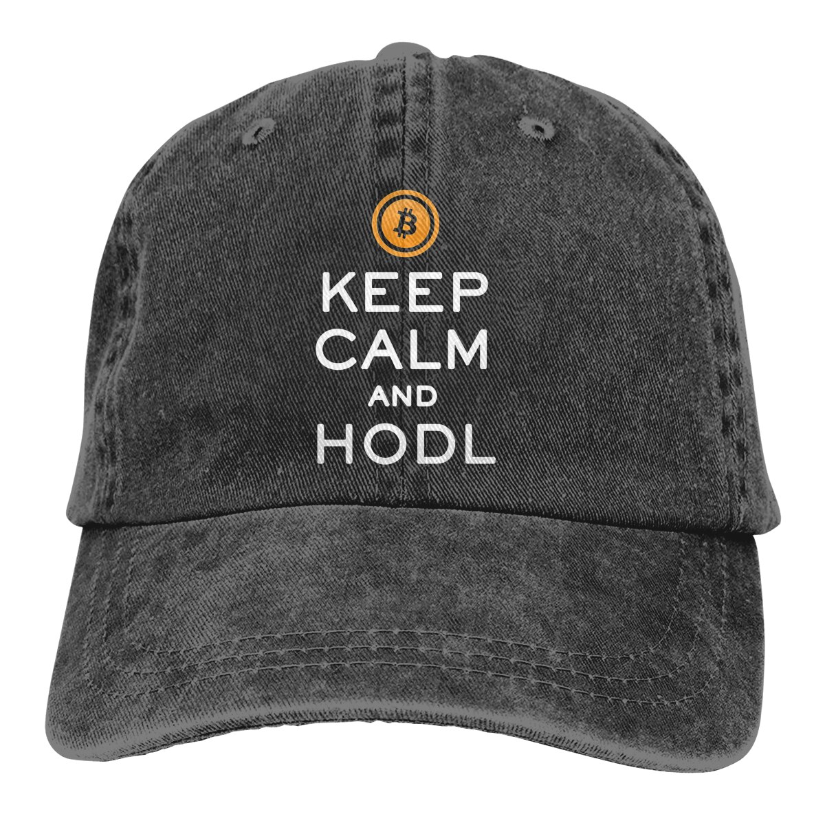 Adjustable Solid Color Baseball Cap Keep Calm And HODL Washed Cotton ...