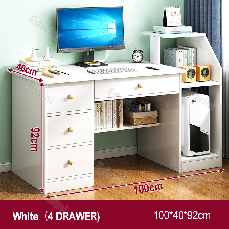 【Lowest price 659】100cm Office Table with Drawers Study Table Computer ...