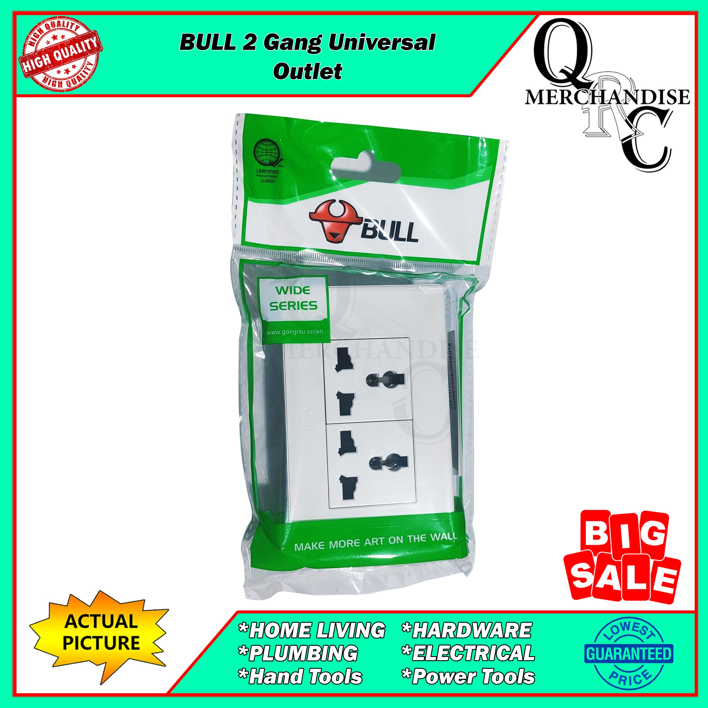 BULL G04Z256 2 Gang Universal Outlet 10A, 250v Heavy Duty | Lazada PH