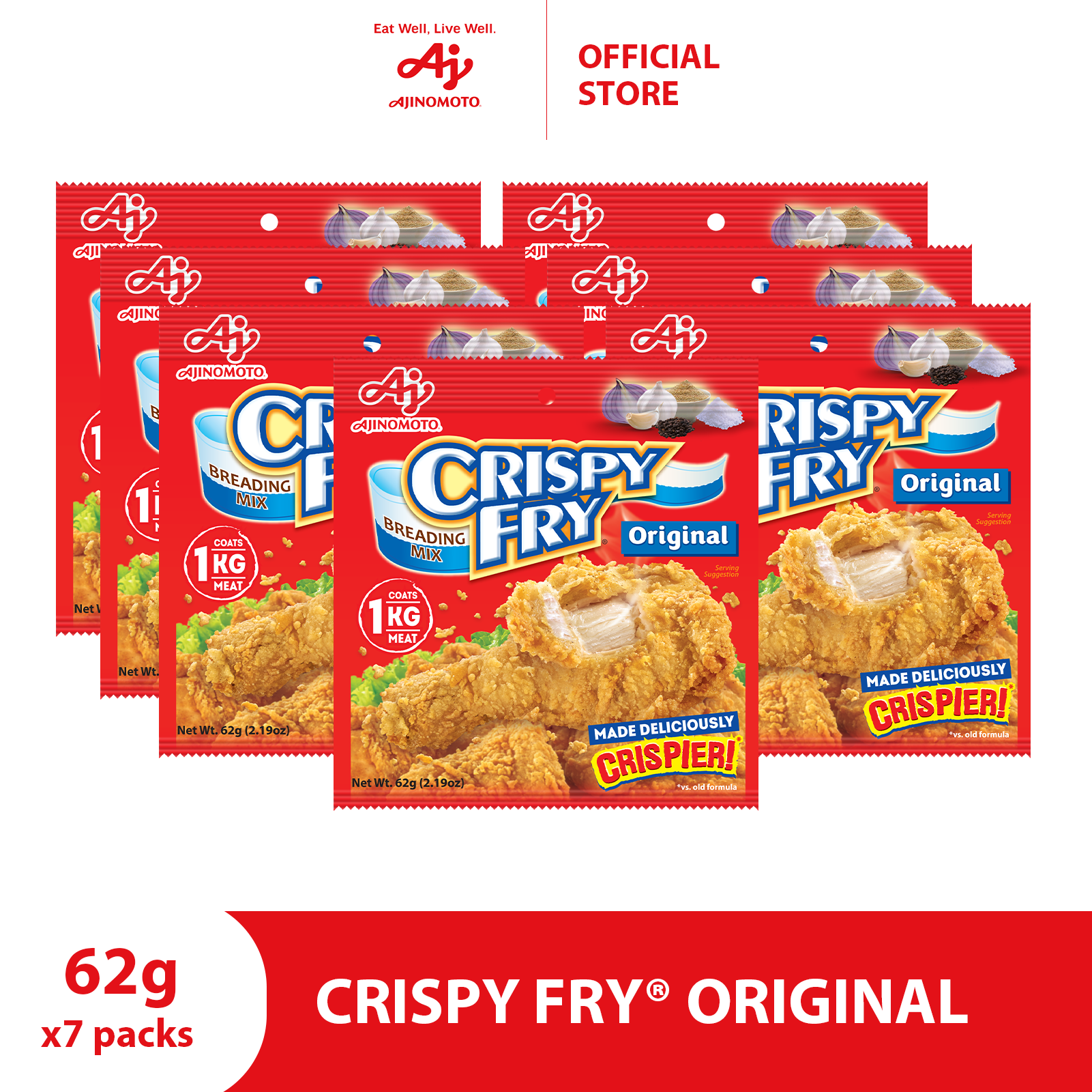CRISPY FRY® ORIG 62g pack of 7 Chicken Breading Mix Powder | Lazada PH