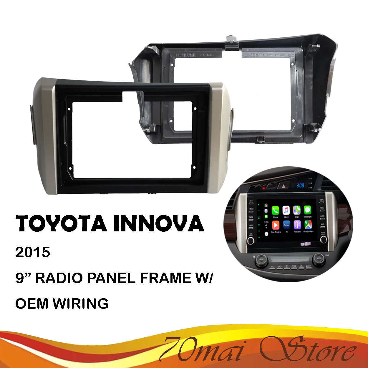9 Inch Car Fascia for Toyota Innova 2015 Head Unit Fascia Radio Frame ...