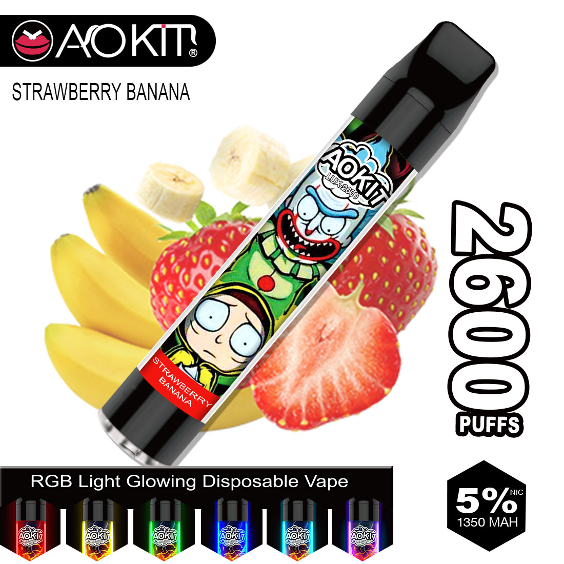 AOKIT 2200-2600 Puffs pod dispo Electronic cigarette Disposablei Pod ...