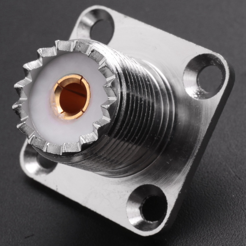 2X UHF SO-239 Female Jack Square Shape Solder Cup Coax Connector for ...