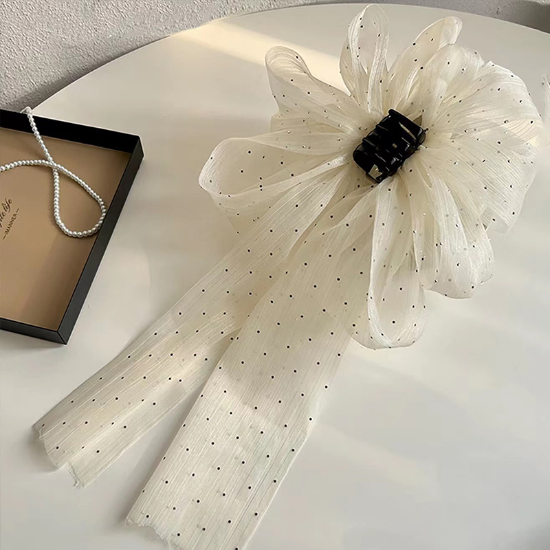 IVY Ribbon Gauze Bow Hair Accessories Hair Hairpin Female Back White ...