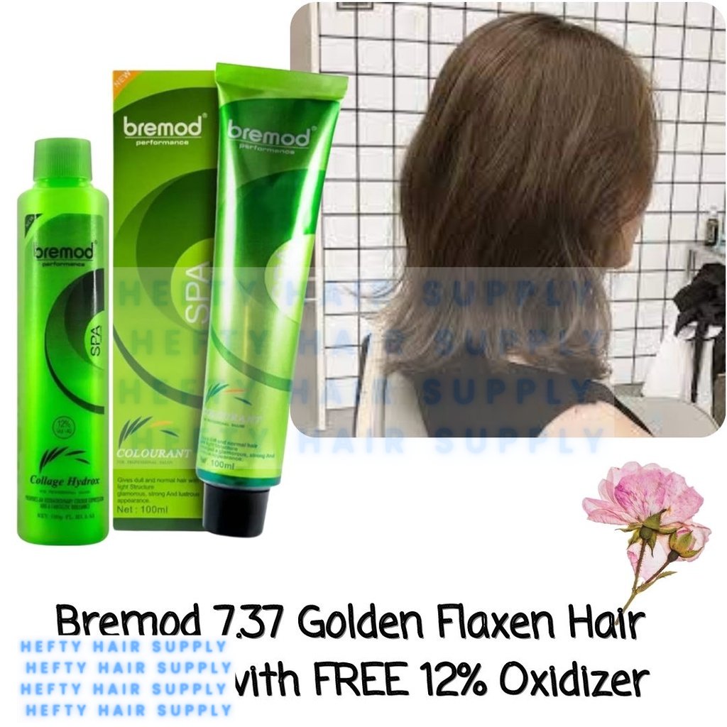 Golden Flaxen 7.37 Bremod Hair Color Cream (Basic Colors) 100ml (WITH ...