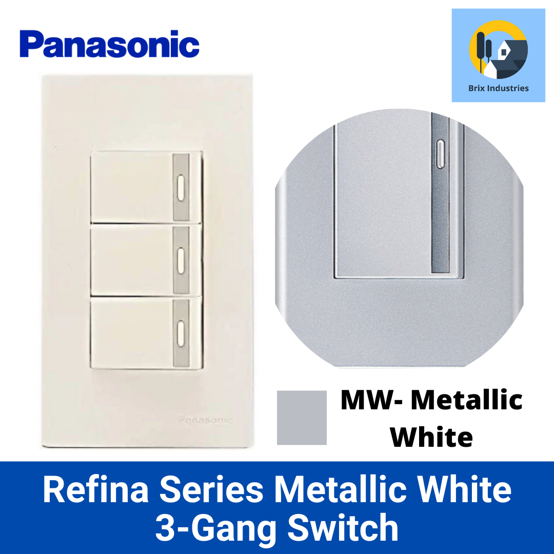 Panasonic Metallic White Refina Series 1 Way Switch Set 1 2 or 3 Gang ...