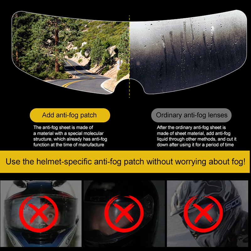 Helmet Clear Rainproof Anti-Fog Patch Film Universal Motorcycle Helmet ...