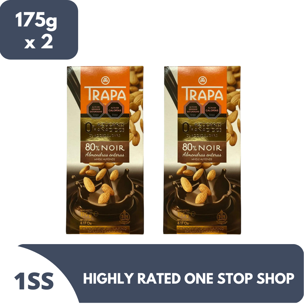 Trapa Sugarfree 80% Noir Almond 175g Set of 2 | Lazada PH