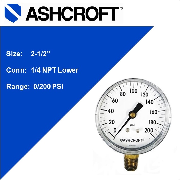 Ashcroft 25W1005 H 02L 200# 2-1/2-inch Pressure Gauge | Lazada PH