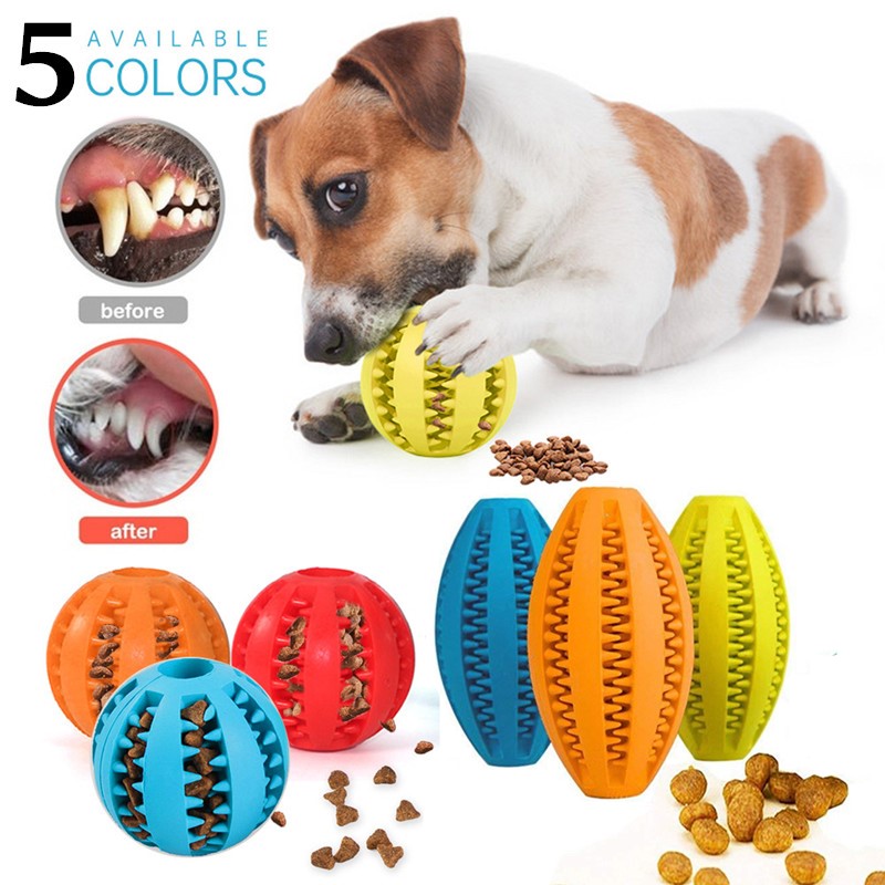 Dogs Ball Interactive Puppy Chew Tooth Cleaning Elasticity Small Big ...