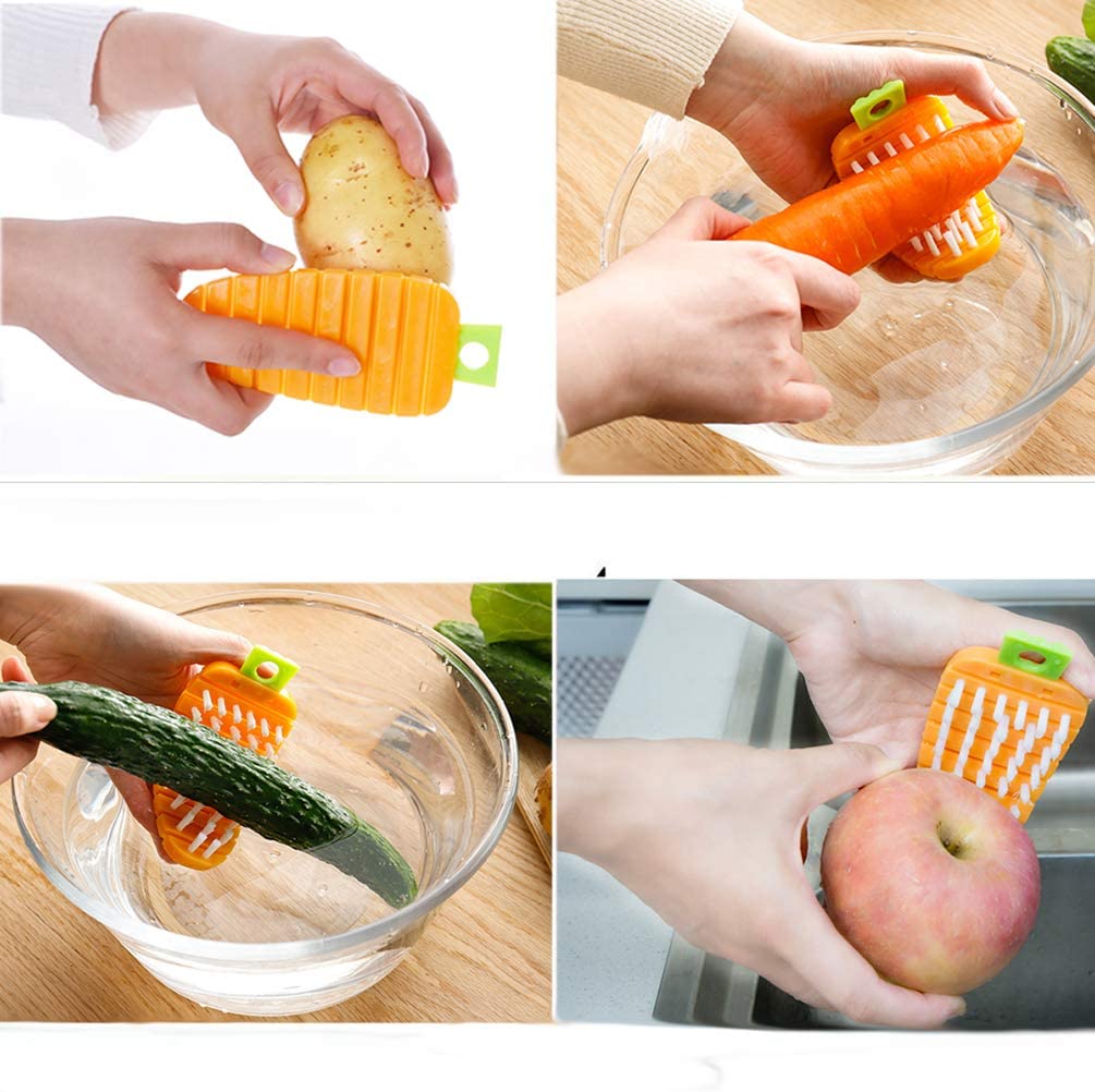 4 Pieces Flexible Vegetable Brush Fruit And Cleaning Brushes Potato ...