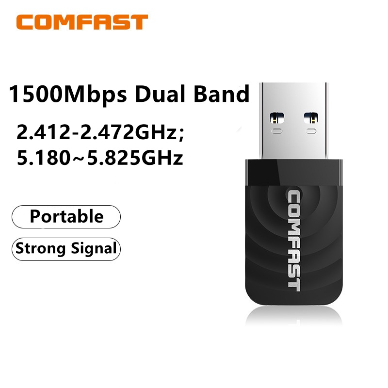 COMFAST CF-812AC USB Wireless Adapter 1300Mbps WIFI Dongle Wireless ...