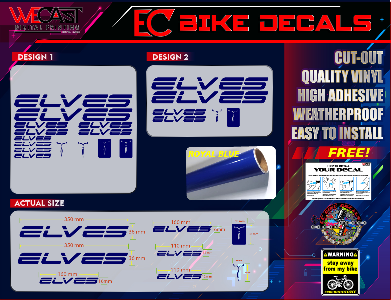 ELVES BIKE FRAME DECALS | Lazada PH