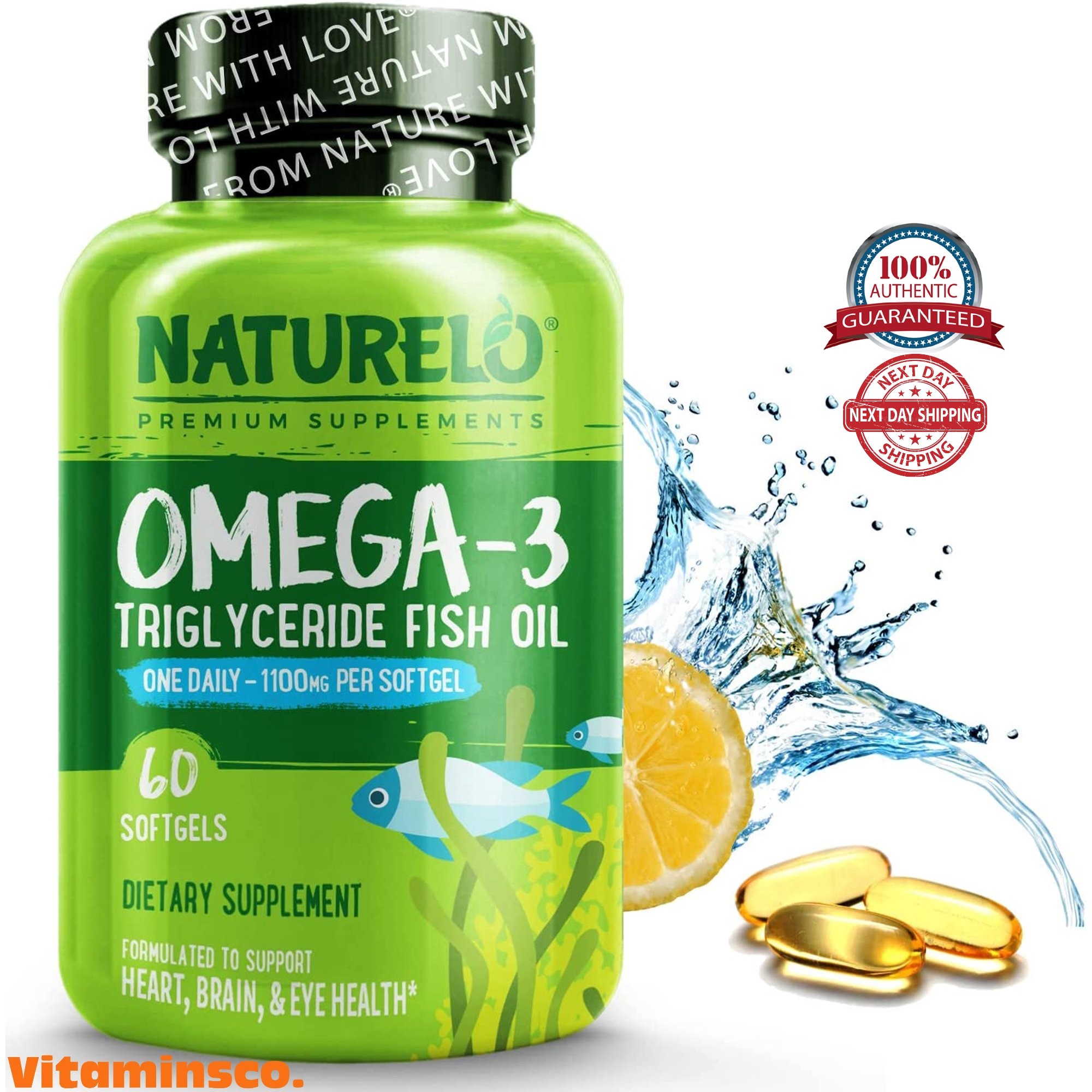 NATURELO Omega-3 Triglyceride Fish Oil 1100 mg (60 Softgels) | Lazada PH