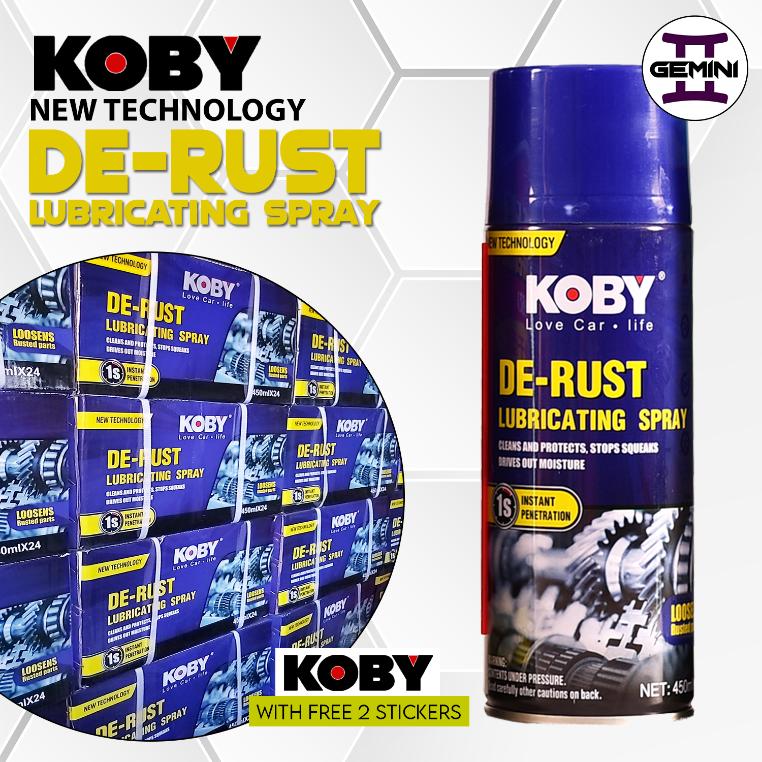 Koby De-Rust / Anti Rust Lubricating Spray Aand Penetrating Oil 450ml ...