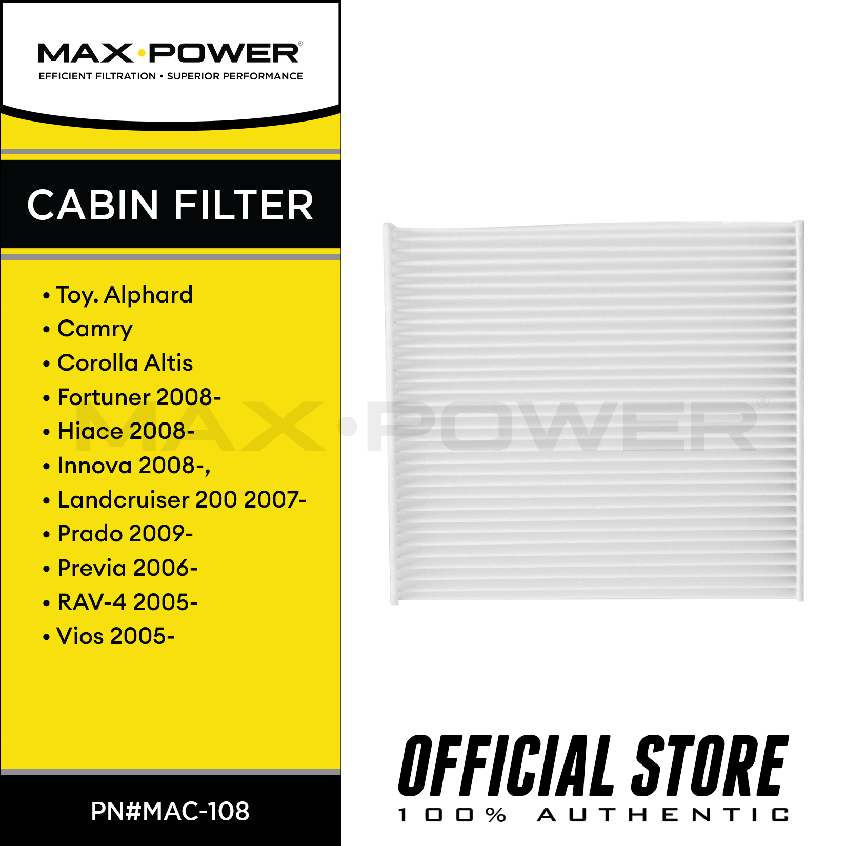 MAX Power Cabin Air Filter for Toyota Alphard, Camry, Corolla Altis ...