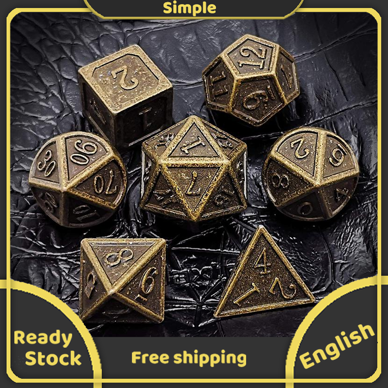 D&D Metal Dice Set 7PCS DND Dice of D20 D12 D10 D8 D6 D4 for Dungeons ...