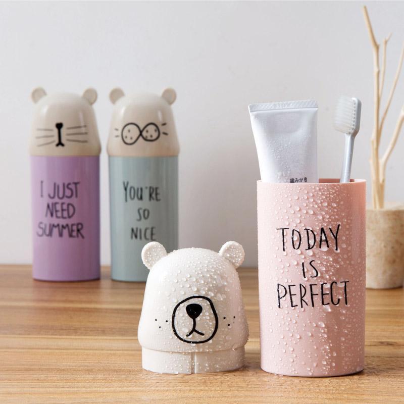 Cute Cartoon Toothbrush Case Cover Toothpaste Holder Storage Orangizer ...