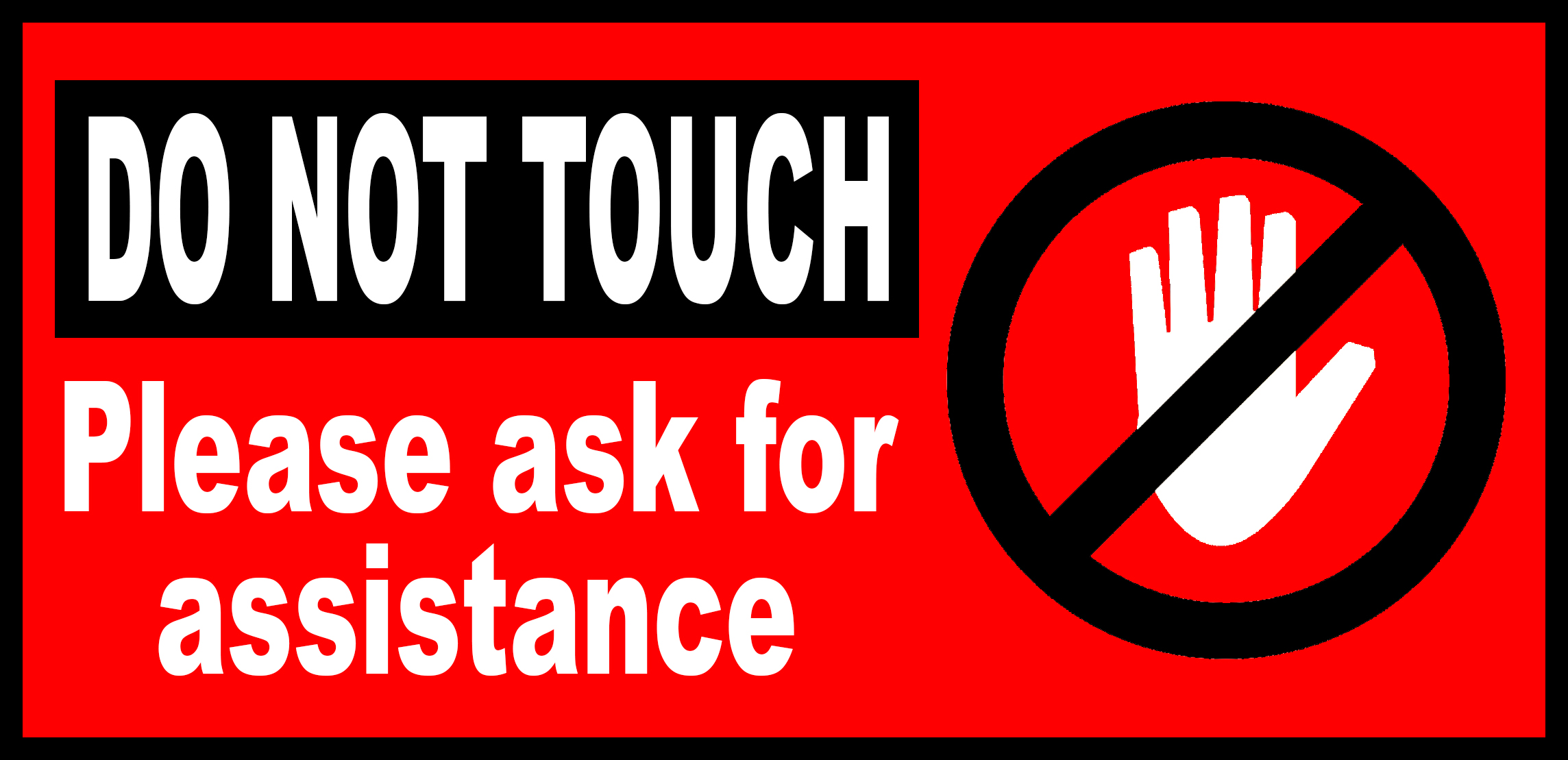 Please Do Not Touch Sign Horizontal Large Icon Do Not Touch Sign