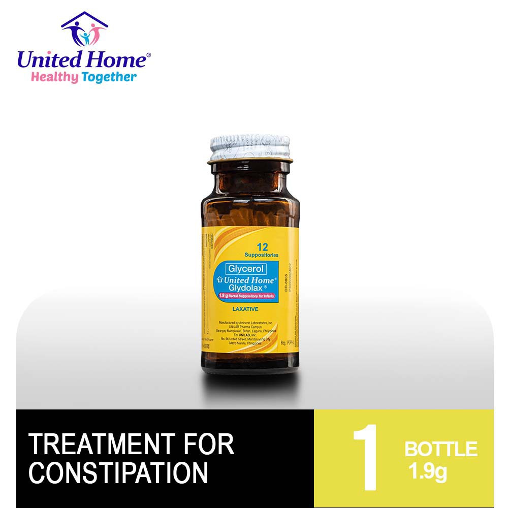 United Home Glydolax Infant Suppository Bottle Of 12 Pcs (For The ...