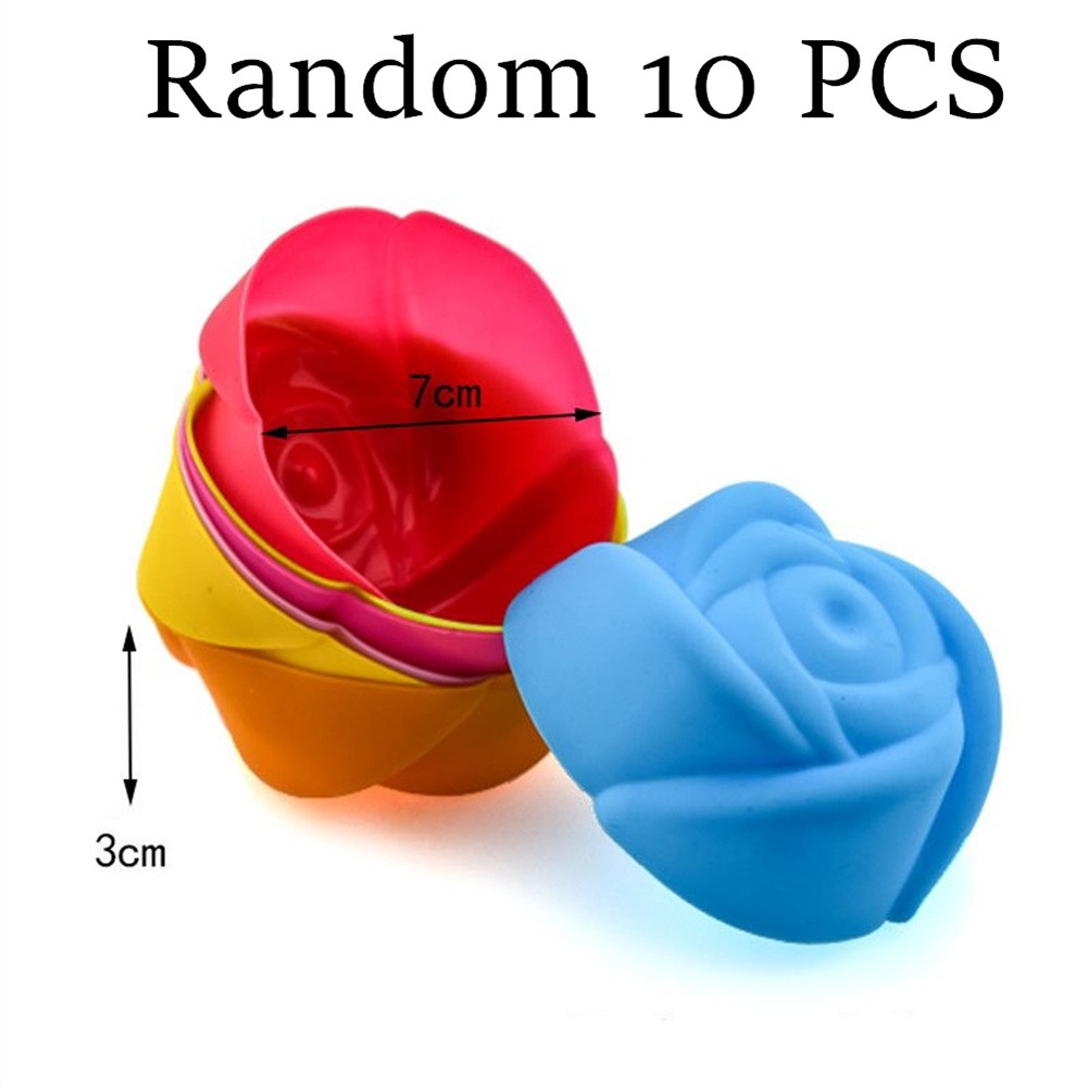 10PCS Silicone Cupcake Puto Molder Cake Cup Pudding Mould Baking ...