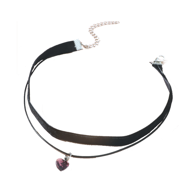 Double Peach Heart Necklace Sweet Retro Trend Sexy Collarbone Chain ...