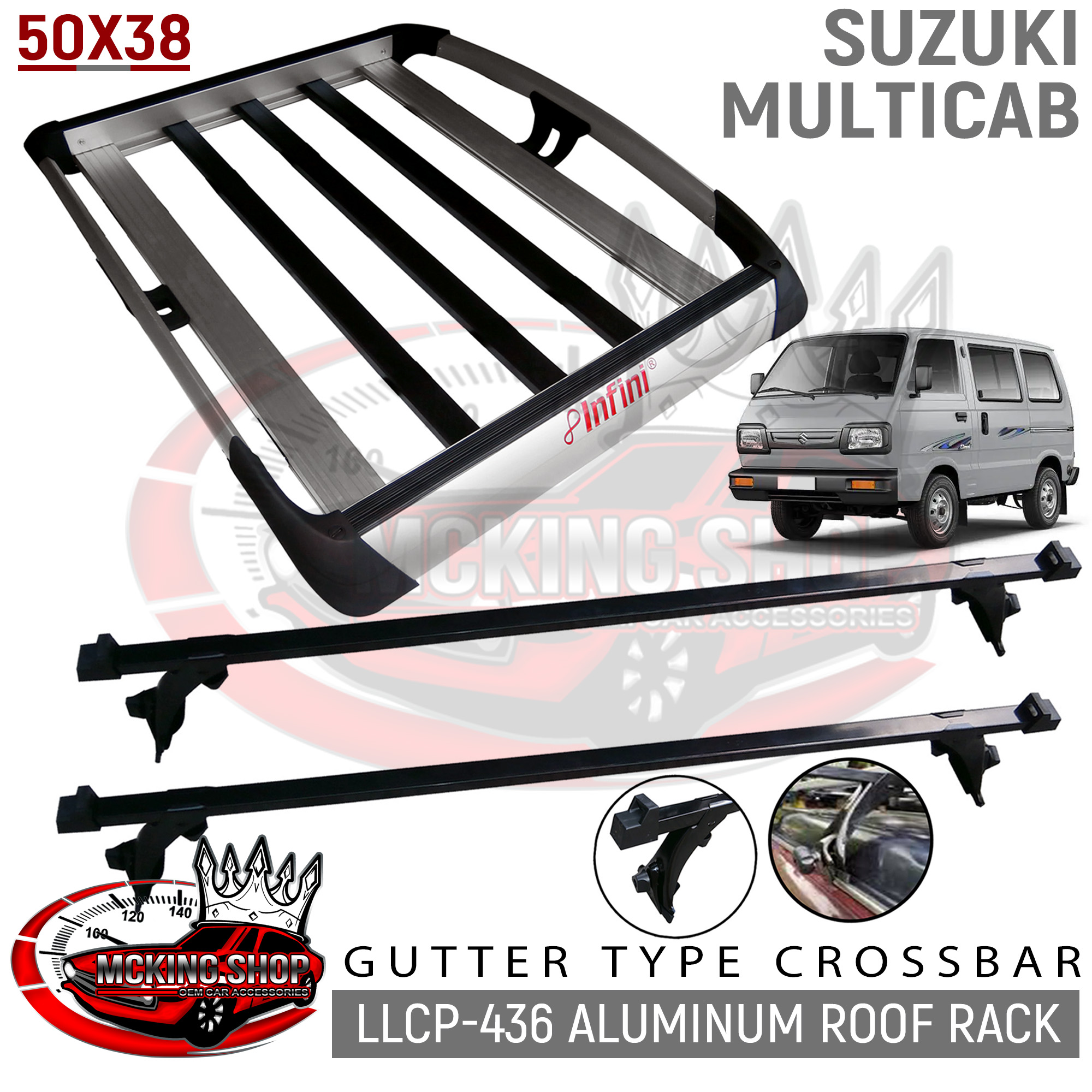 Suzuki Multicab INFINI LLCP-436 Aluminum Roof Rack 50x38 (Silver) with ...