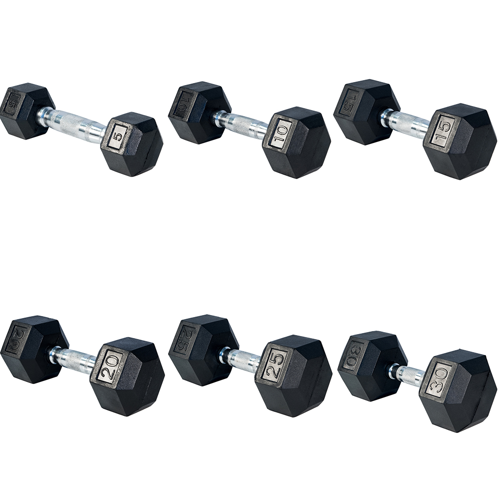 Rising - Rubber Hex Dumbbell(5-30lbs)(DB001)(Per Piece)(Dumbbells ...