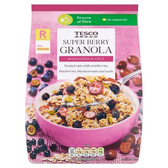 Tesco Super Berry Granola Wholegrain Oats 500g | Lazada PH