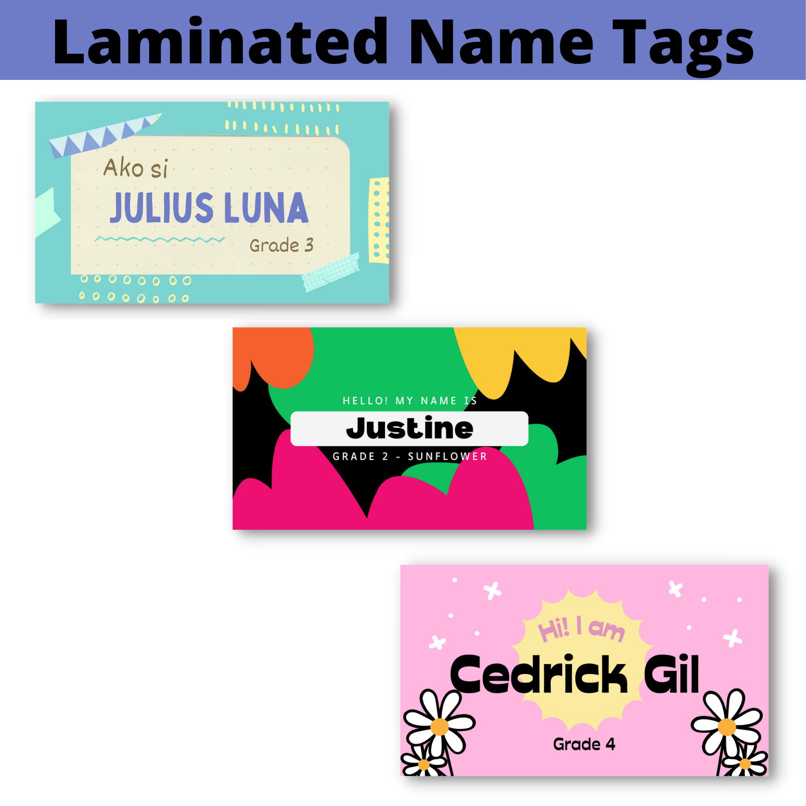 Laminated Name Tags for Pupils, Students and Teachers | Lazada PH