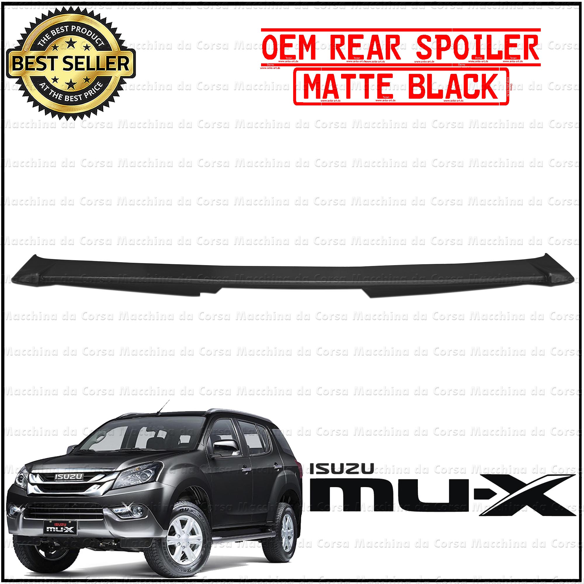 Isuzu MU-X 2018-2022 OEM Rear Trunk Spoiler Matte Black 2nd Design | Lazada PH