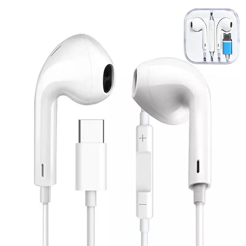 Type C type-c Wired Headphones With Bass Earbuds Stereo Earphone Music ...