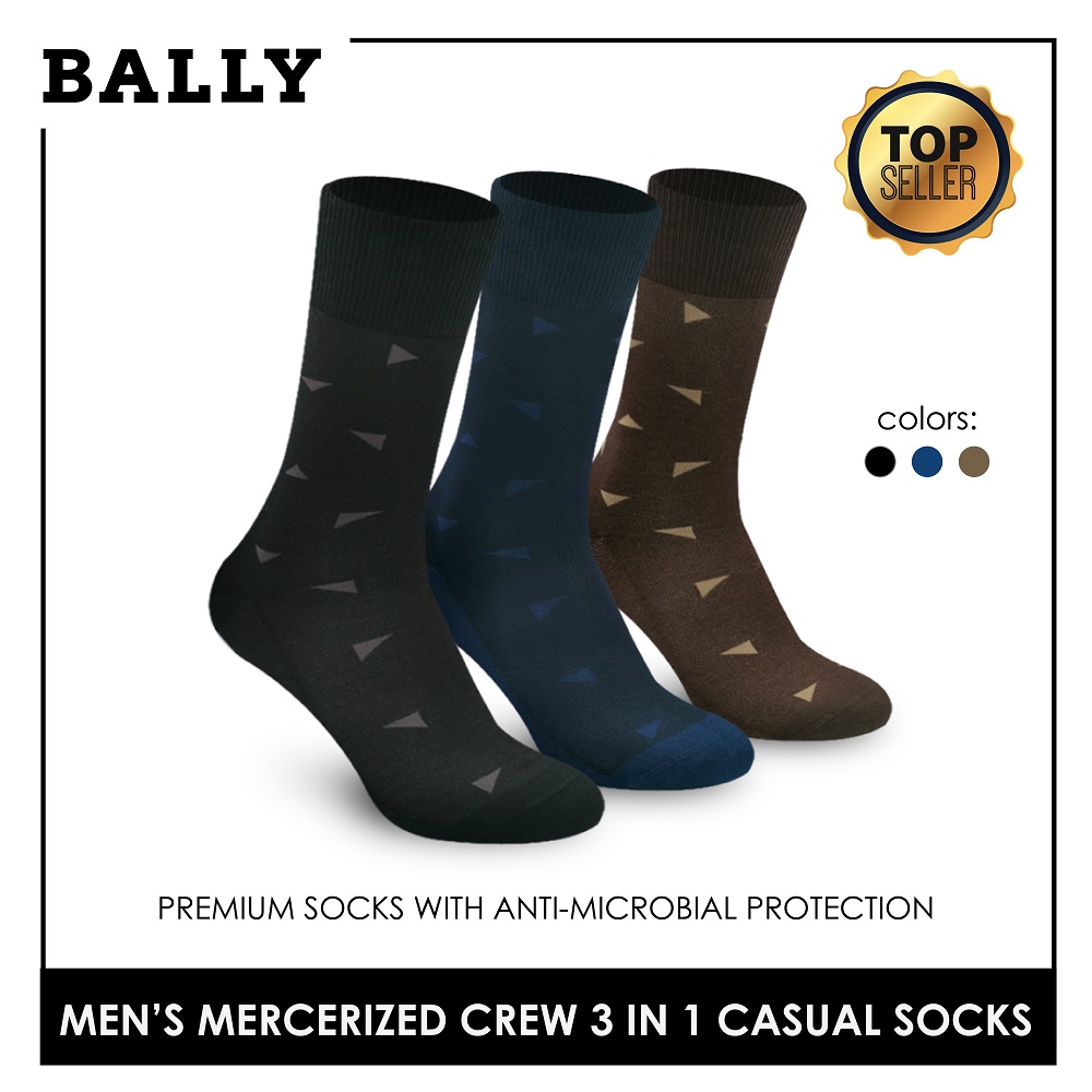 Bally YMMKG7 Men's Mercerized Casual Socks 3 pairs in a pack | Lazada PH