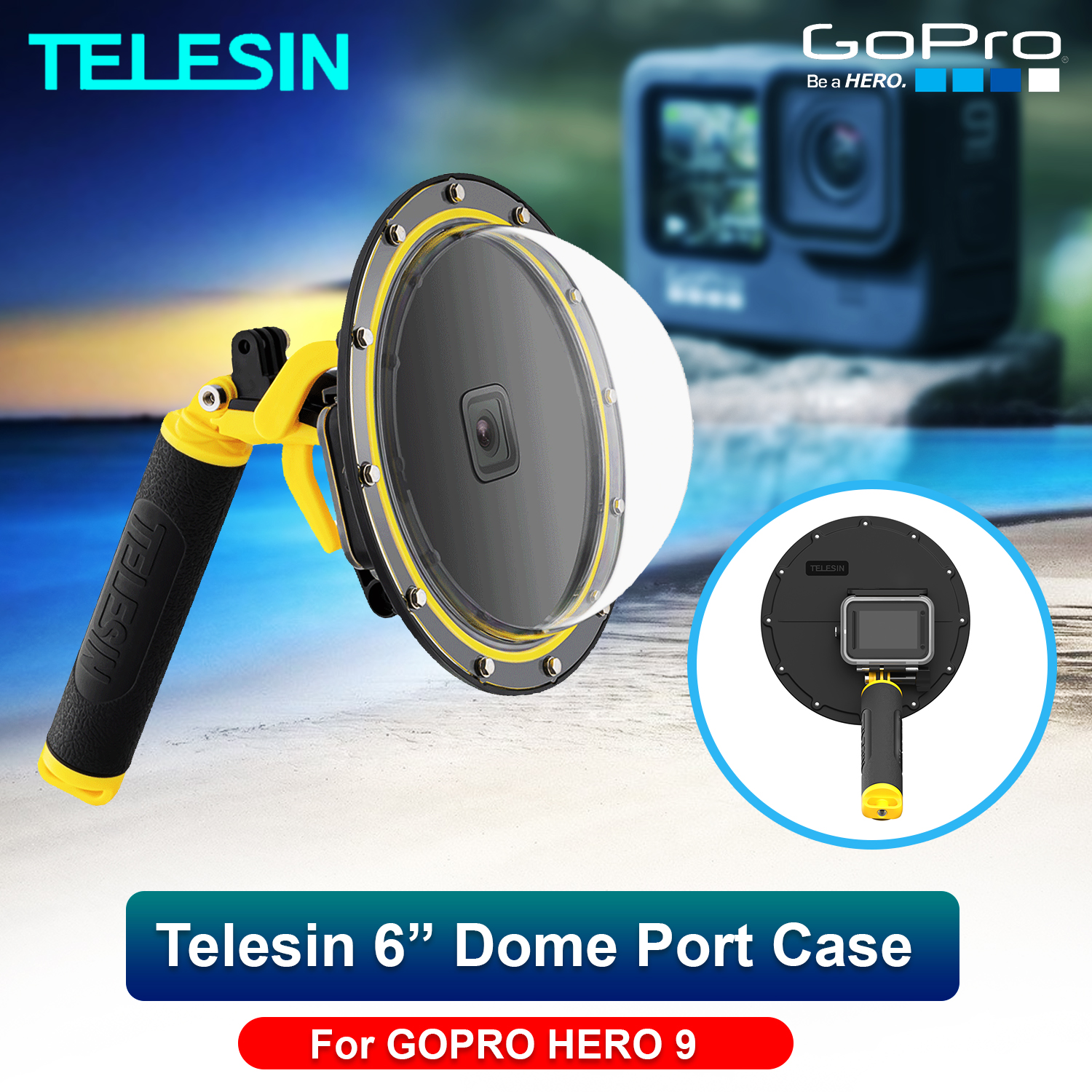 Underwater Lens Cover 6'' Dome Port 30M Waterproof Housing Case With ...