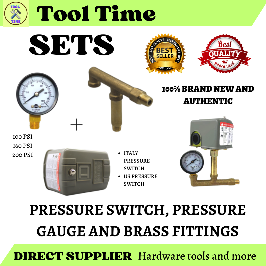 SETS PRESSURE SWITCH, PRESSURE GAUGE AND BRASS FITTINGS | Lazada PH