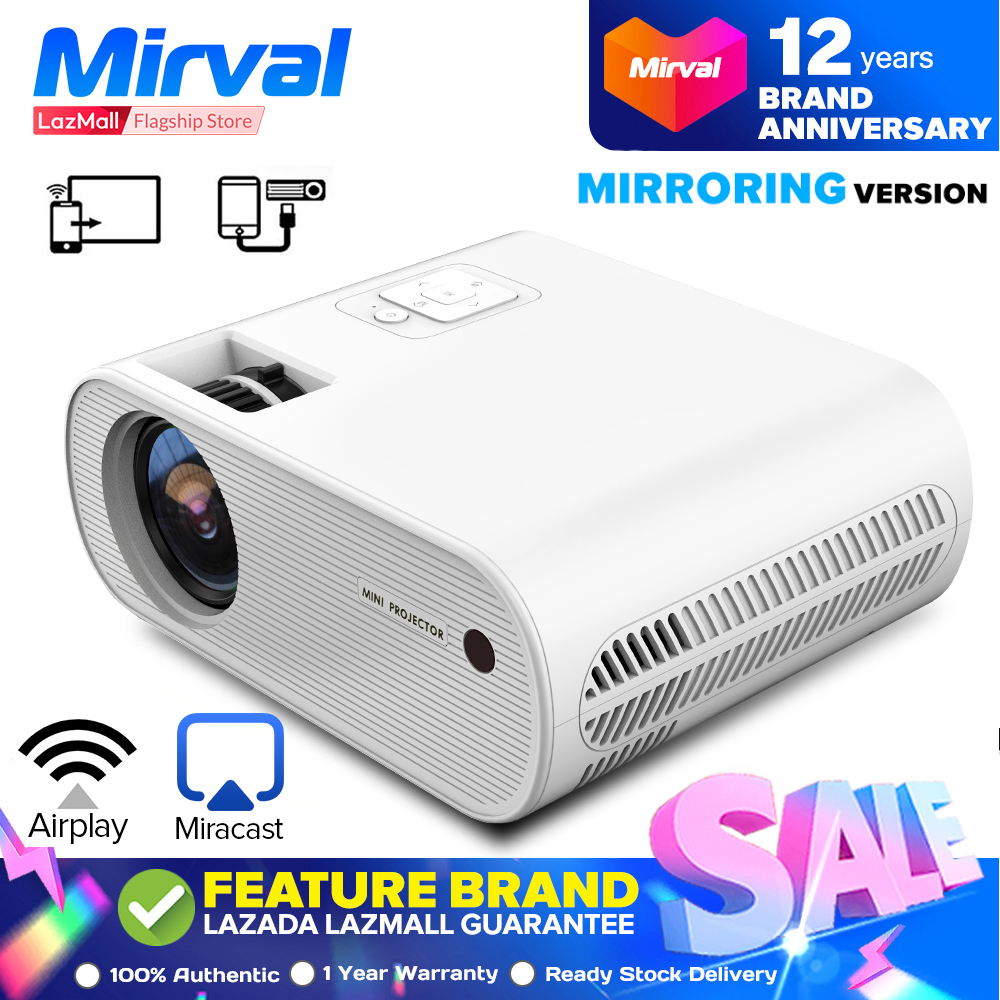 ราคาปัจจุบัน [2021 NEW] Mirval C10 โปรเจคเตอร์ WiFi Wireless Mirroring ...
