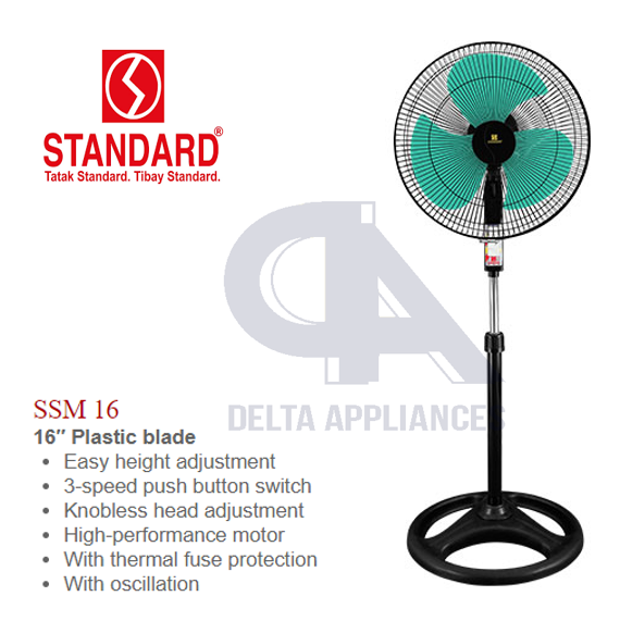 Standard SSM 16 Stand Fan 16" (Assorted Blade color) | Lazada PH