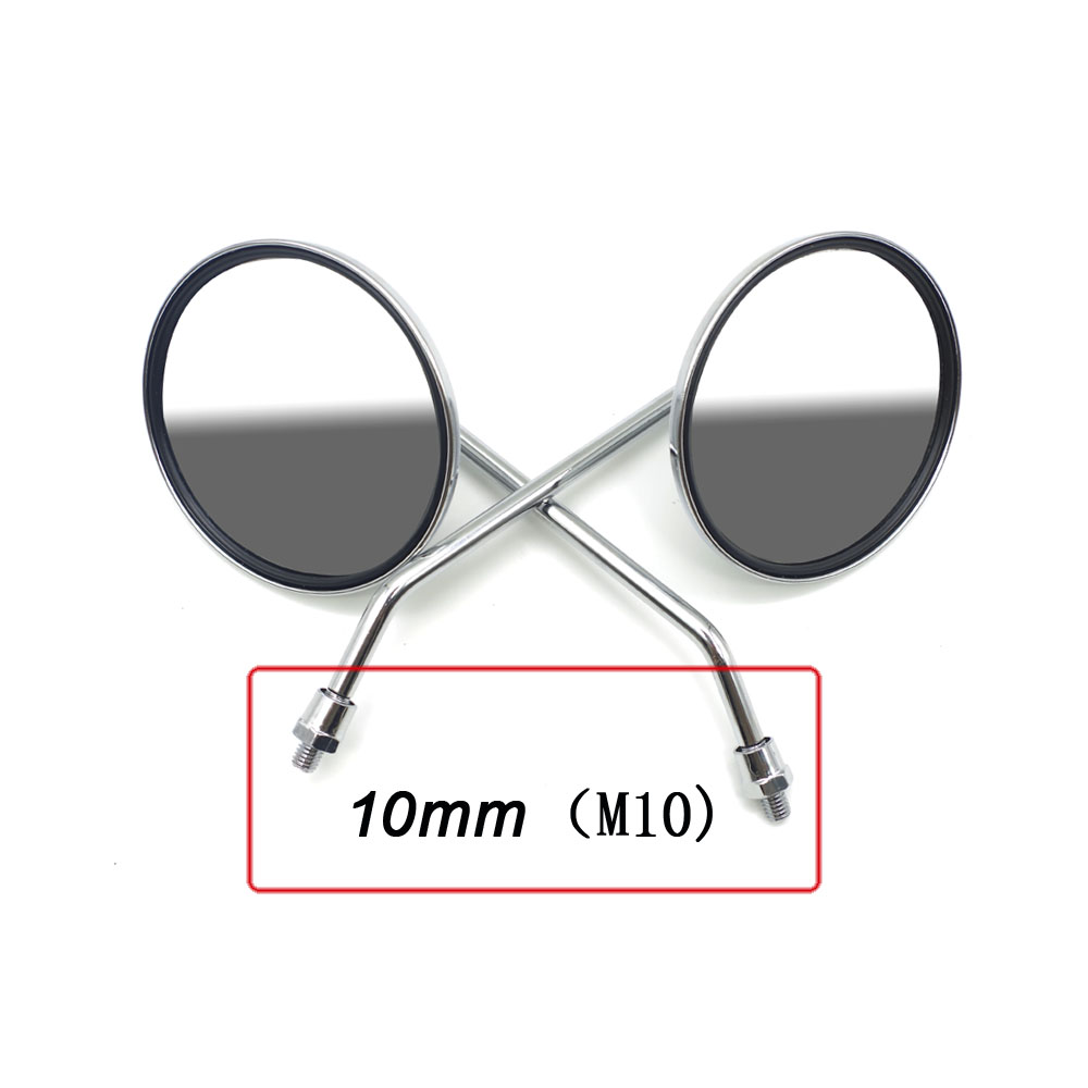 Universal Motorcycle Mirrors Rearview Chrome Round Scooter Side Mirror ...
