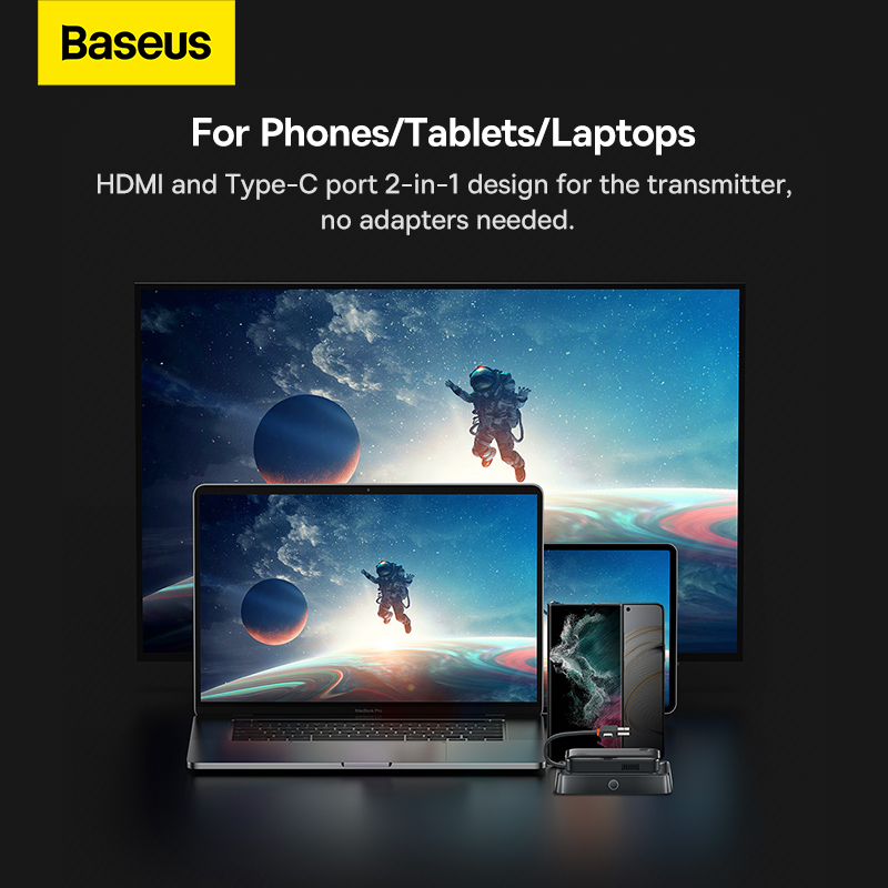 BASEUS 4K Wireless Adapter 30Hz HDMI-compatible Video Transmitter ...