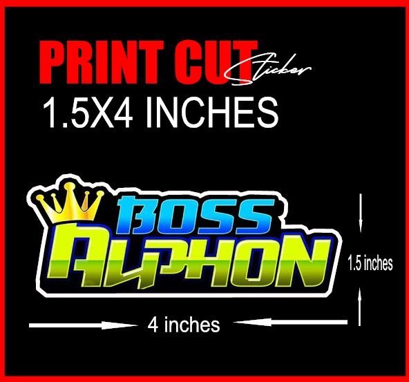 BOSS ALPHON print cut stickers 1.5x4 inches | Lazada PH