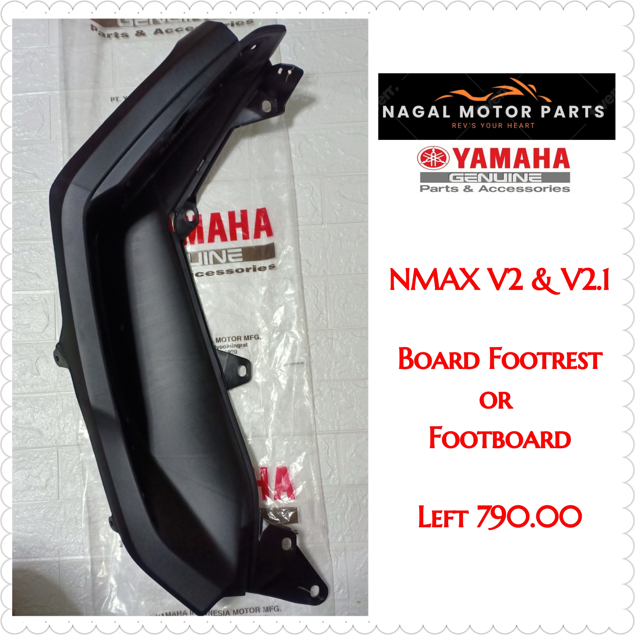 BOARD FOOTREST OR FOOTBOARD FOR NMAX V2 AND V2.1 YAMAHA GENUIEN PARTS ...