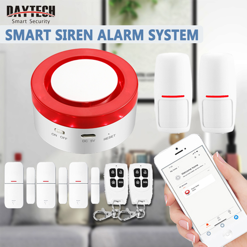 DAYTECH Home Security Alarm System Wireless Home Alarm System WiFi ...