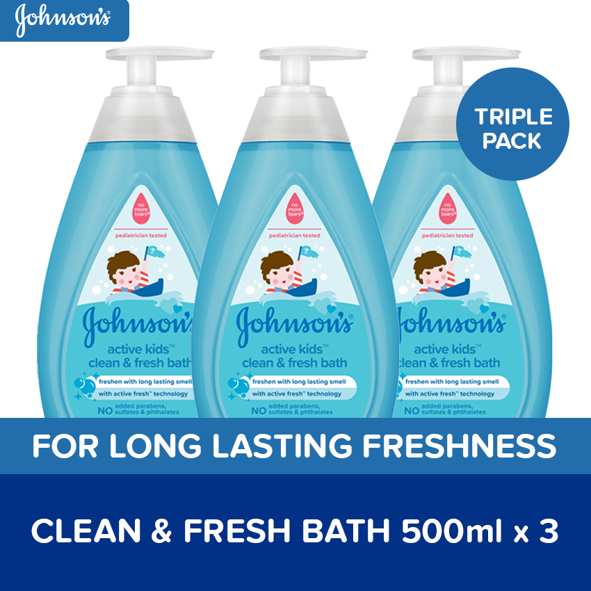 Johnson's Active Kids Clean & Fresh Bath 500ml x 3 | Lazada PH