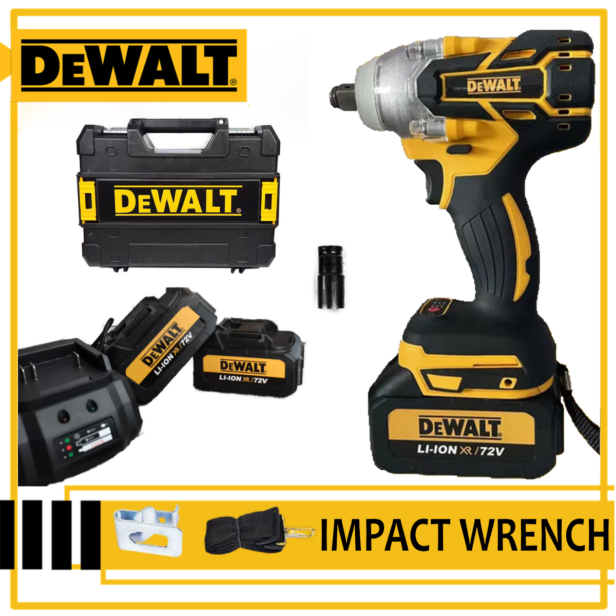 DeWALT 72V Impact Wrench Rechargable Drill Driver Cordless Brushless High Torque Wrench Heavy ...