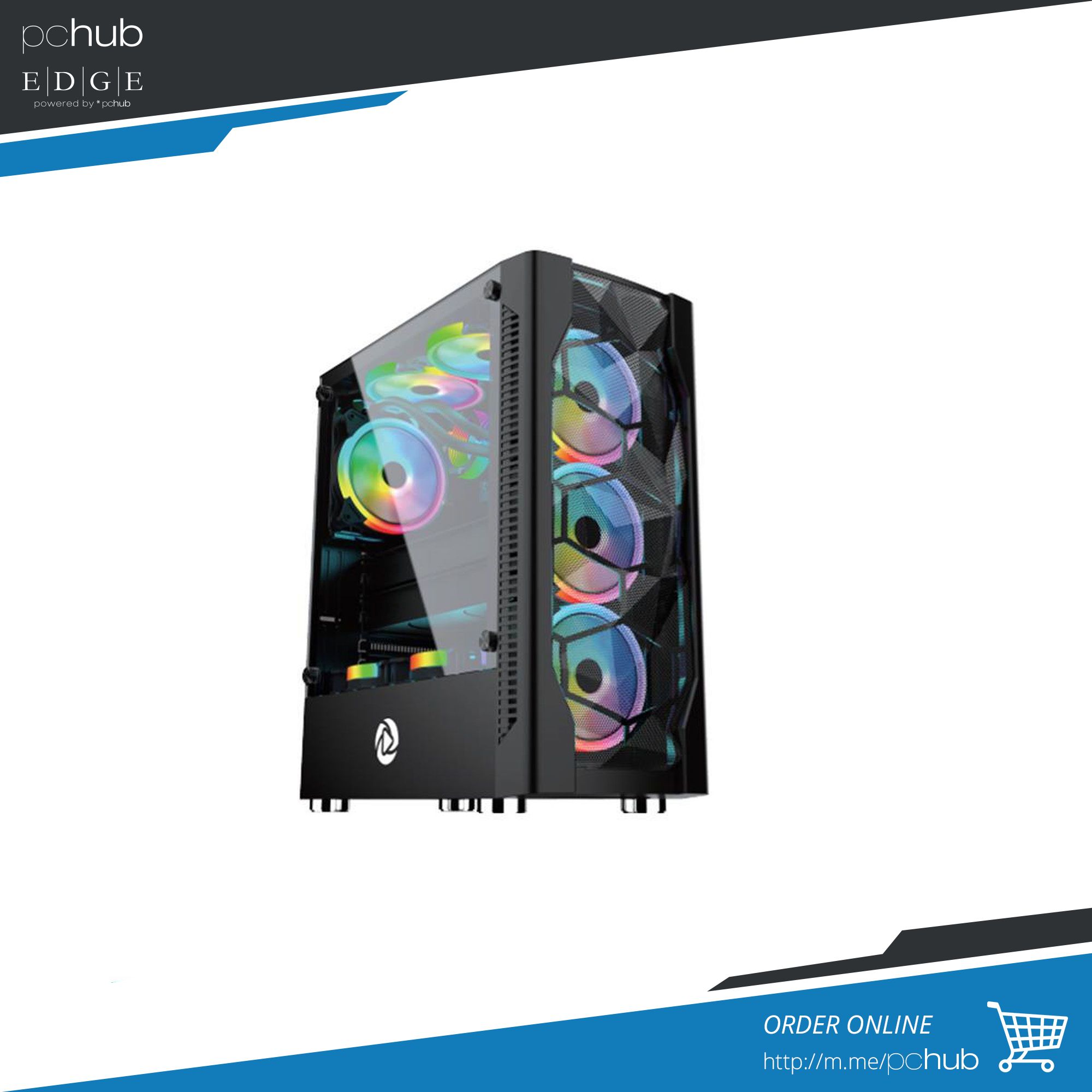 PChub | InPlay Meteor 03 Mesh TG, black, ATX | Lazada PH