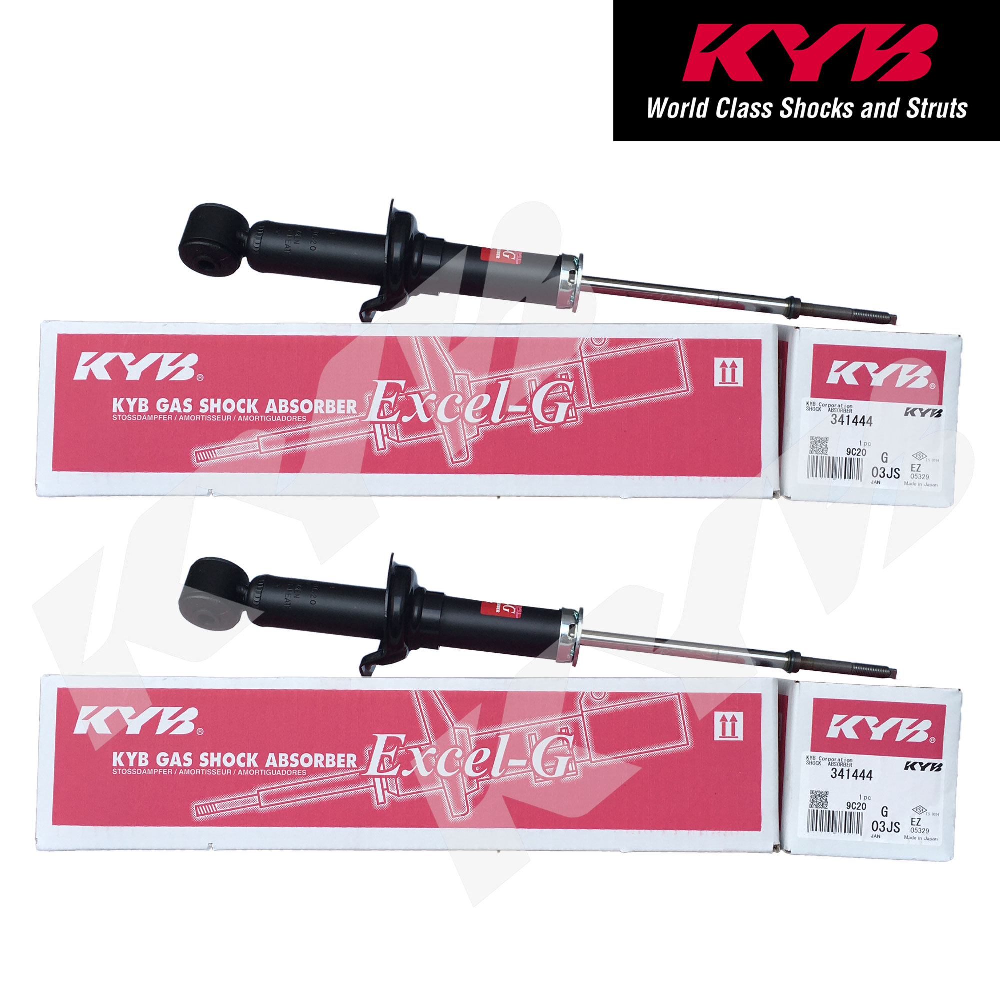 KYB 341444 for Mitsubishi Lancer EX, GLS 2007 - 2012 Set of 2 Rear Gas Shock Absorber KAYABA ...