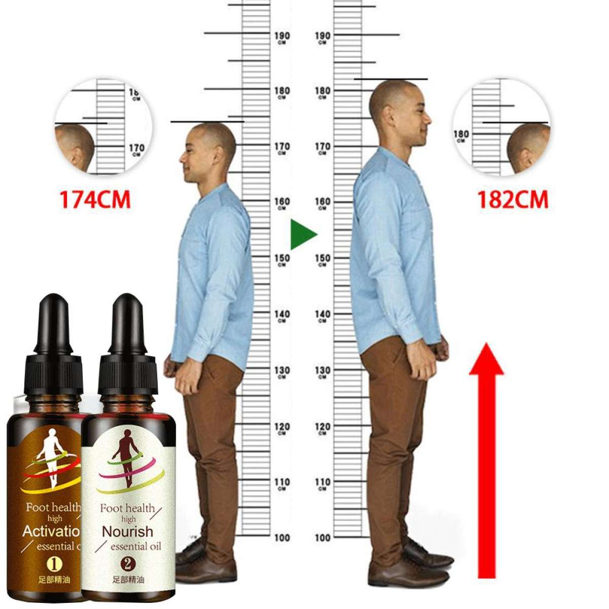 Herbal Essential Oil Conditioning Body Grow Taller Increase Height ...