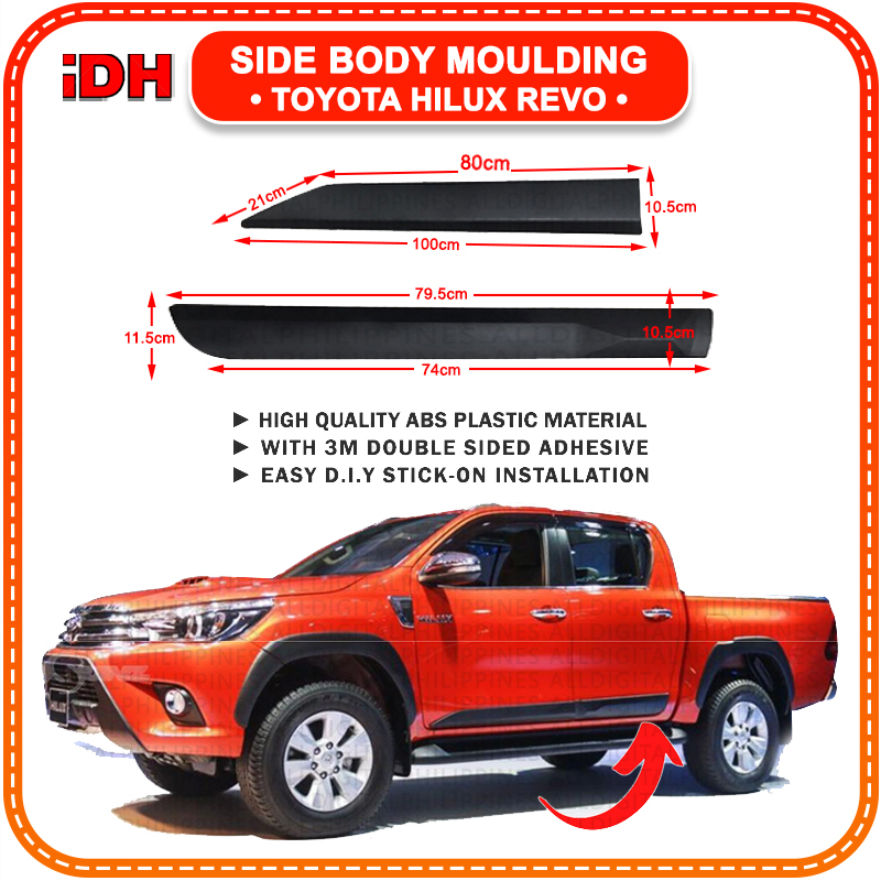 Toyota Hilux Revo / Revo / Rocco Mark Side Body Moulding 2016 2017 2018 ...