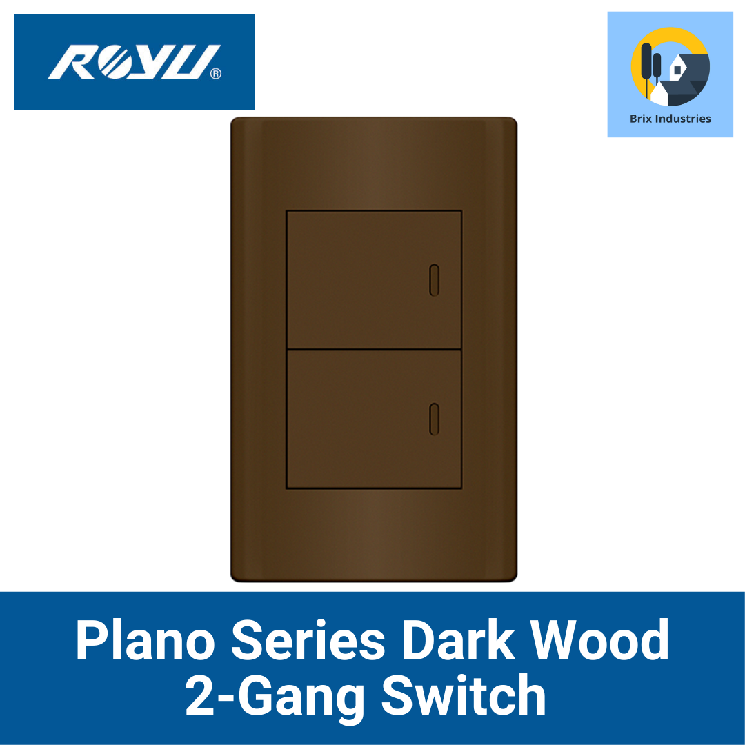 Royu Dark Wood Plano Series 1 Way Switch Set 1 2 or 3 Gang MD511/DW ...